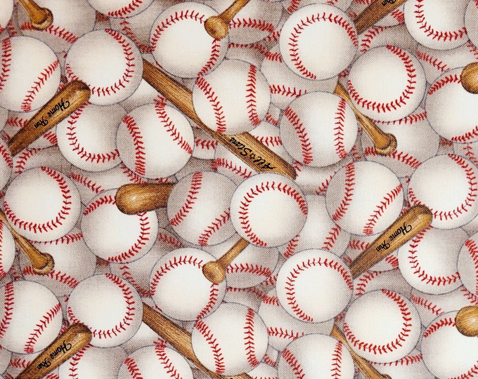 Baseball/bats Fabric by Elizabeth's Studio # 112. Sold by the Yardage ...