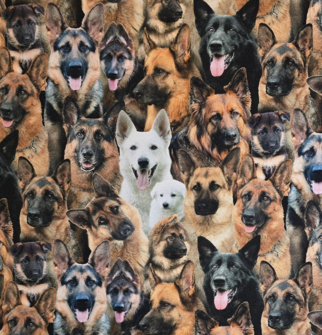 German Shepherd Dog Fabric, by Elizabeth's Studio. Fabric by the Yard ...