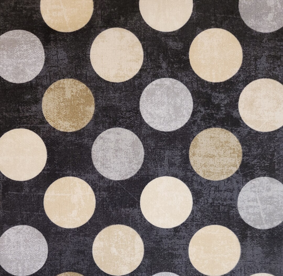 Polka-dot Fabric, Gray/beige, "canvas Spot On" by Northcott. #22606 ...