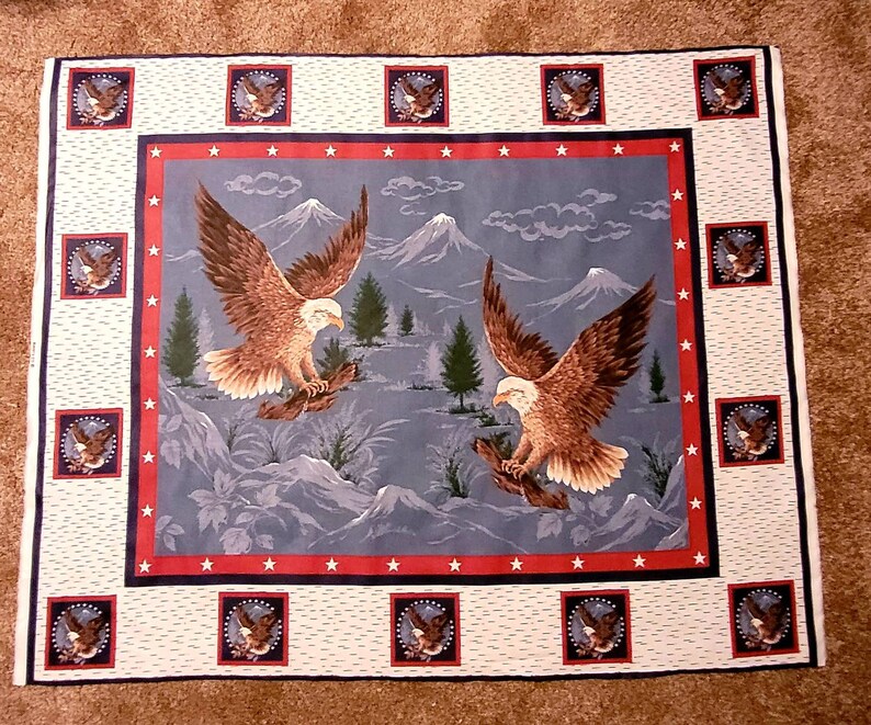 Vintage Eagle Panel by Wamsutta QTC. Fabric Panel Bald Eagle - Etsy