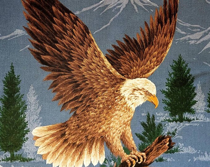Vintage Eagle Panel by Wamsutta QTC. Fabric Panel, Bald Eagle Panels ...