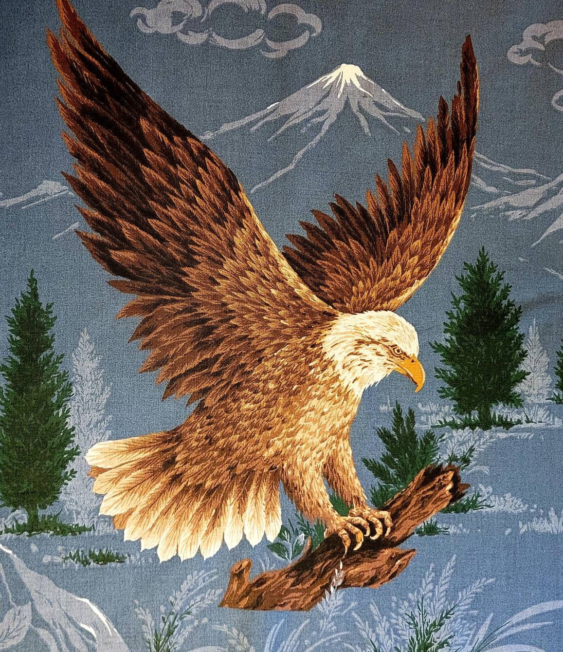 Vintage Eagle Panel by Wamsutta QTC. Fabric Panel Bald Eagle - Etsy