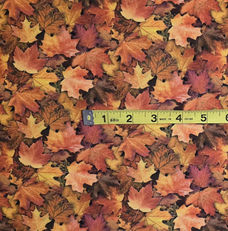 Fall Leaves, Fall Fabric, Landscape Medley by Elizabeth's Studio# 715 ...
