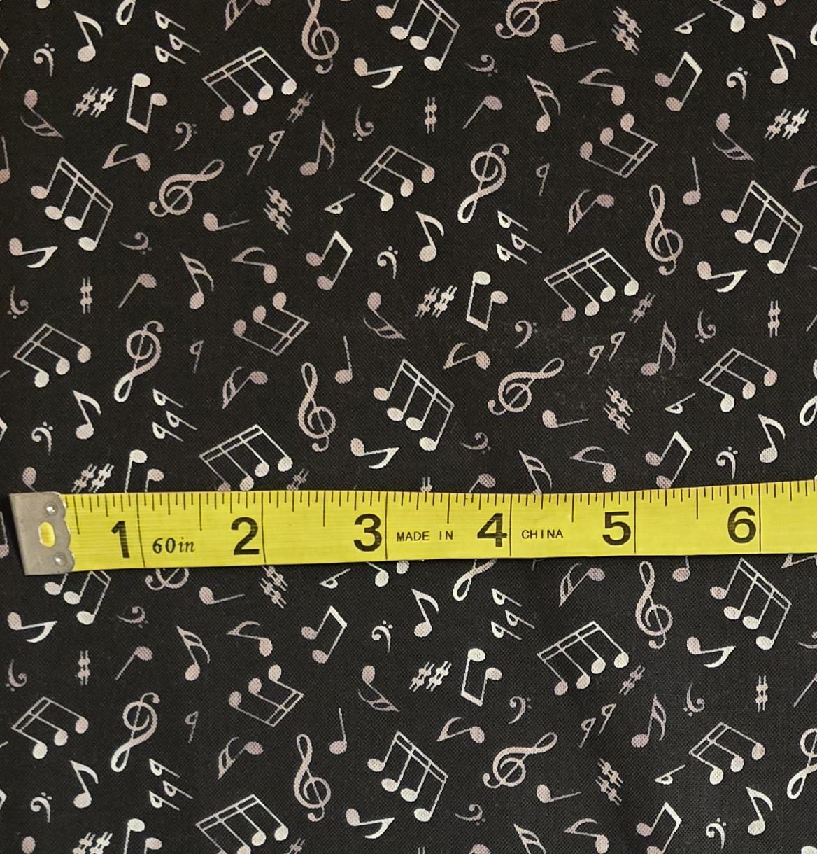 Music Notes, Black, by Elizabeth's Studio # 148. Fabric by the Yard and ...