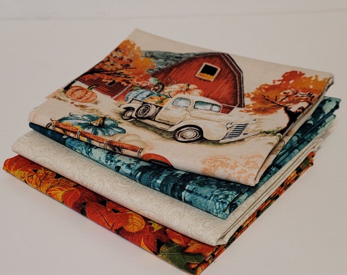 Fall Fat Quarter Bundle, 4 Fat Quarters of 4 Different Fabrics. Fall ...