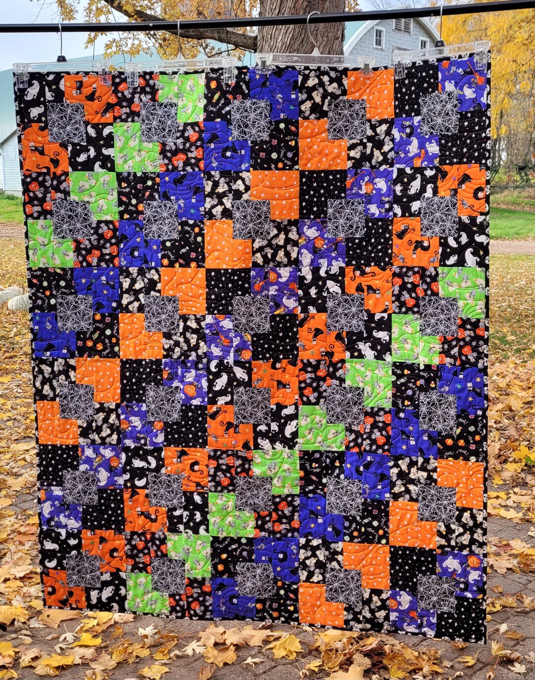 Halloween Glow in the Dark Quilt Kit. Fabric is by Henry Glass&co ...