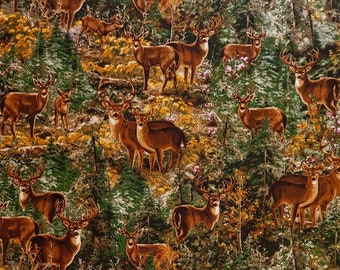 Deer Fabric by the Yard | Etsy