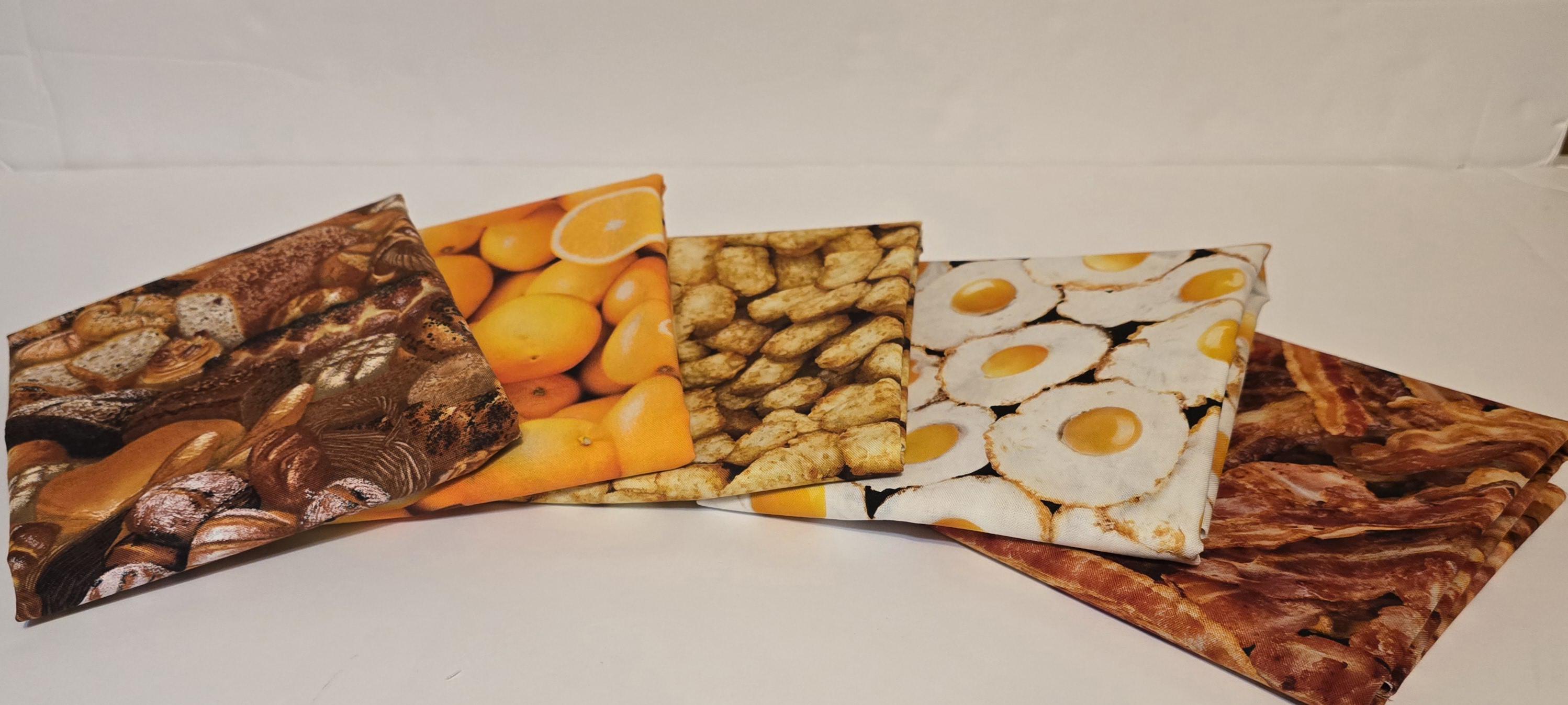 Bacon, Breakfast Fabric Bundle. 5 Fabrics in Fat Quarter,half Yard,and ...