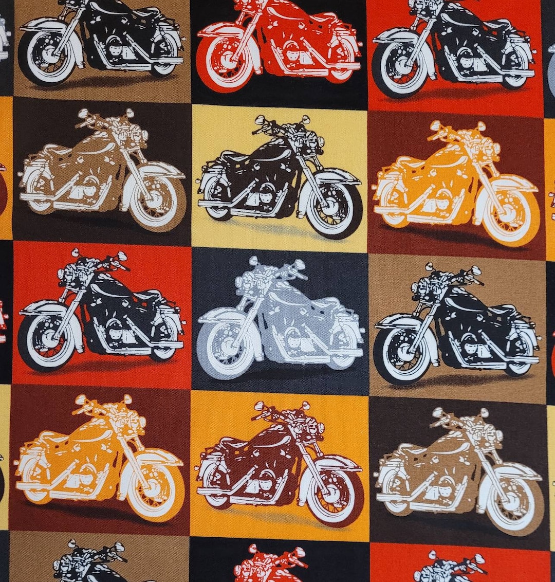 Motorcycle Blocks by Jeff Wack for Quilting Treasures. Fabric by the ...