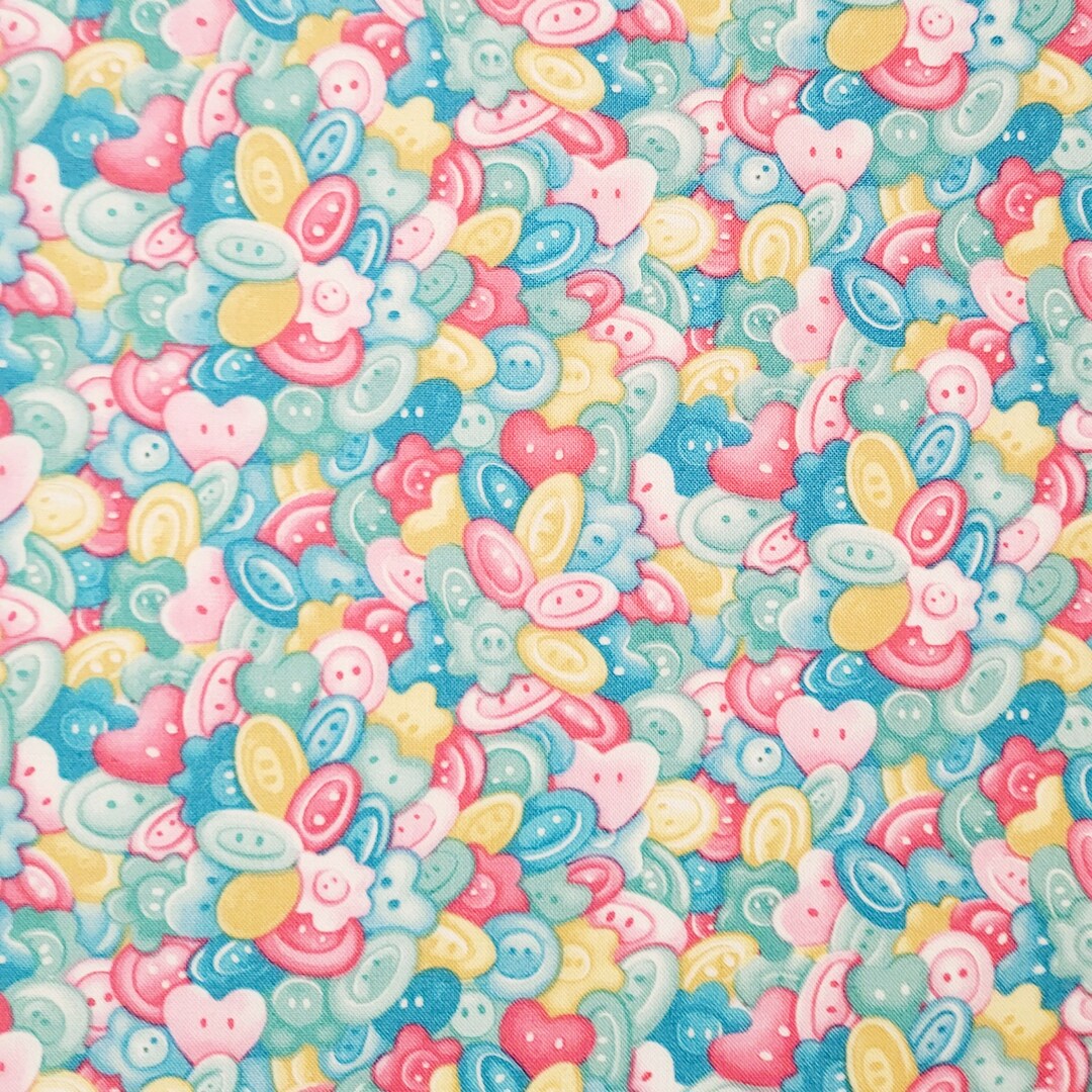 Button Fabric. Sew,sleep,repeat by Henry Glass Co. #1043. Sold by the ...