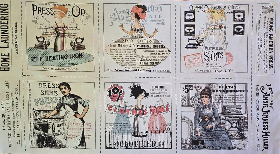 J. Wecker Frisch Fabric Panel, Irons. Press on by Riley Blake Designs # ...