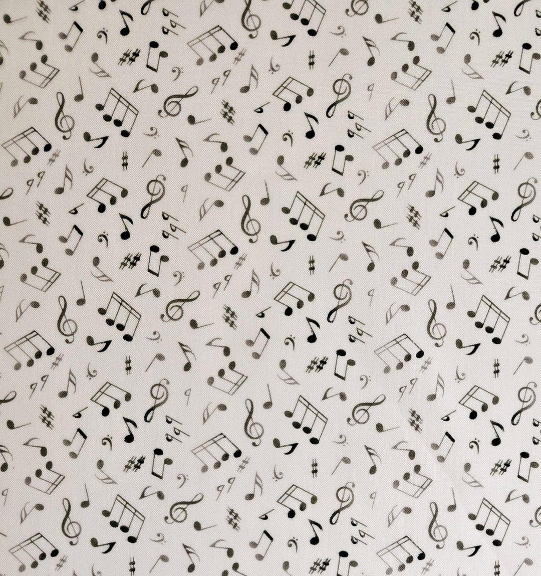 Music Notes, White, by Elizabeth's Studio # 148. Fabric by the Yard and ...