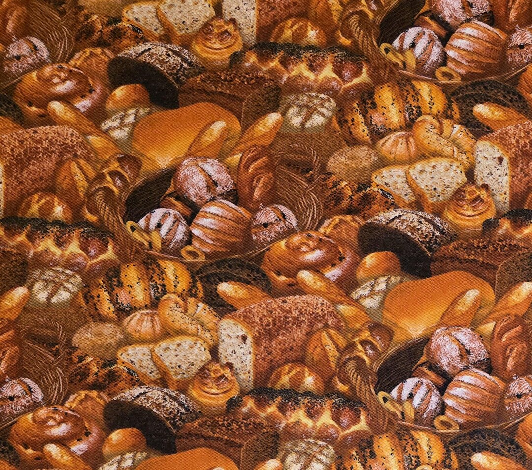 Bread Fabric by Elizabeth's Studio #395 Multi. Fabric Sold by the Yard ...