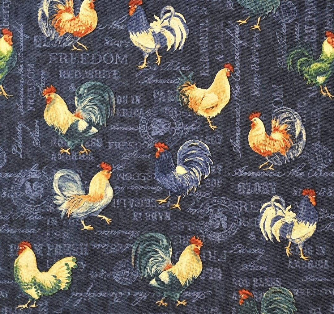 New Rooster Fabric, American Pride by Geoff Allen for Studio E. #7918 ...