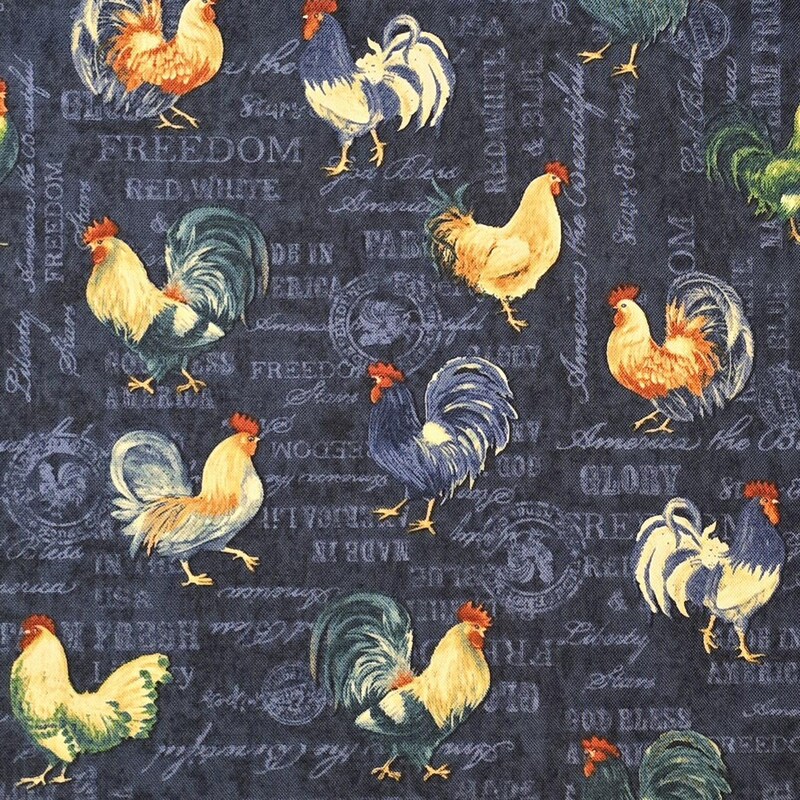 Rooster Fabric - Etsy
