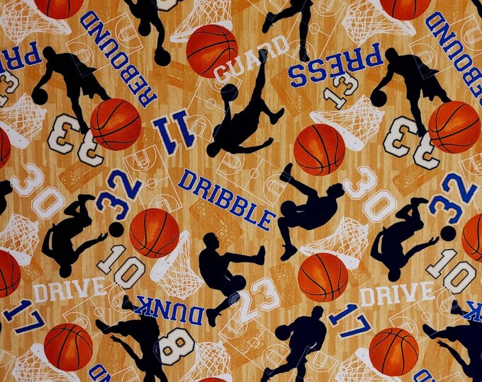 Basketball Fabric, by Timeless Treasures SPORTS-C7377. Fabric by the ...