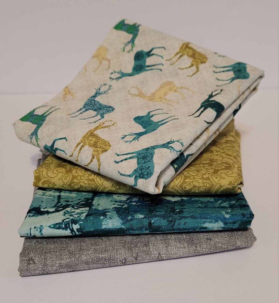 Deer Fabric Bundle, 4 Fabrics, Fat Quarters, or 1/2 Yard Bundles ...