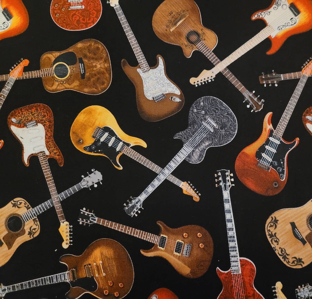Guitars by Timeless Treasures, Pattern # C1611. Fabric by the Yard and ...