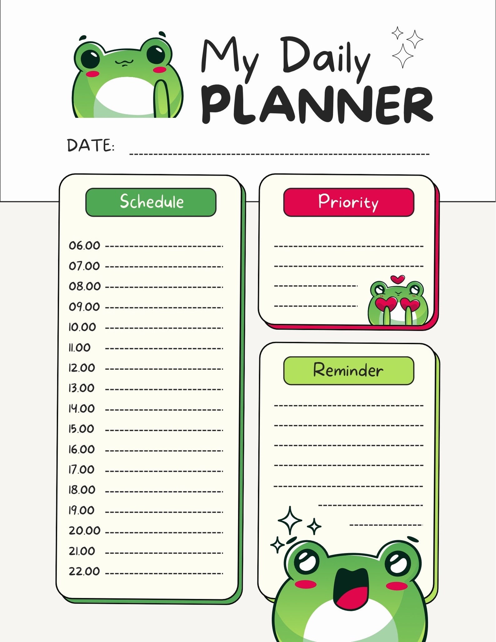 Froggy Daily Planner - Etsy