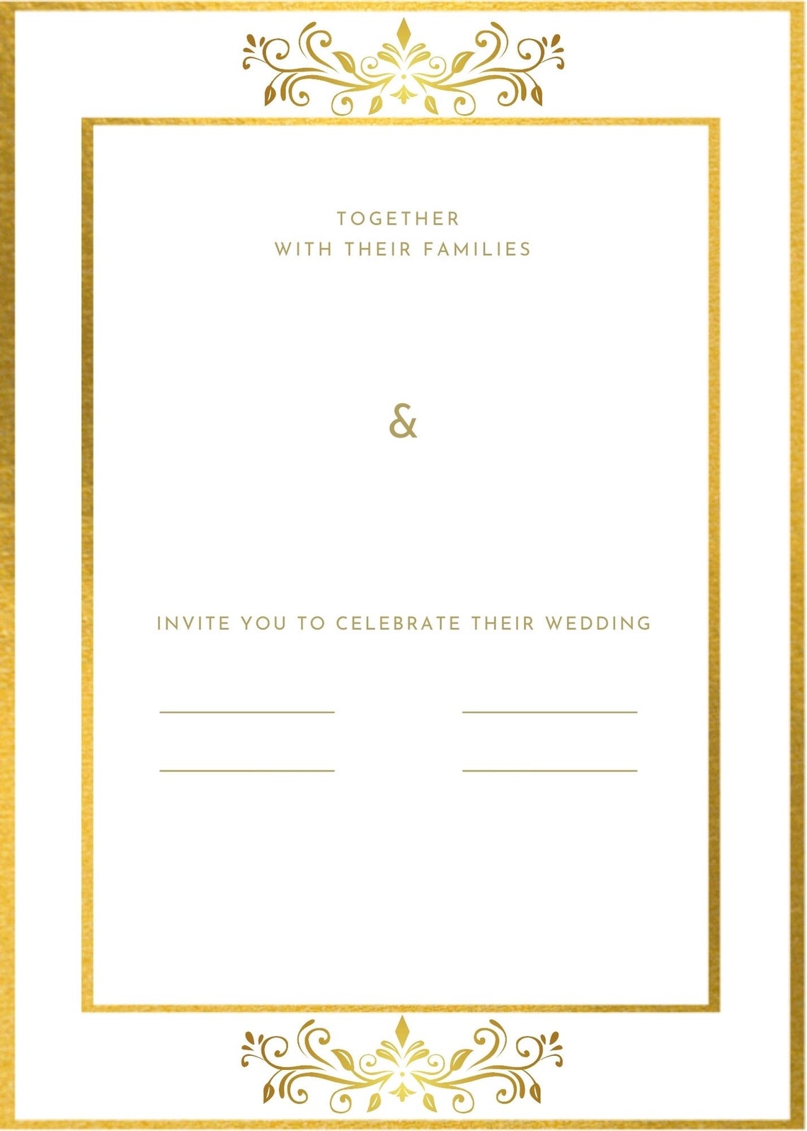Gold Wedding Invitation - Etsy