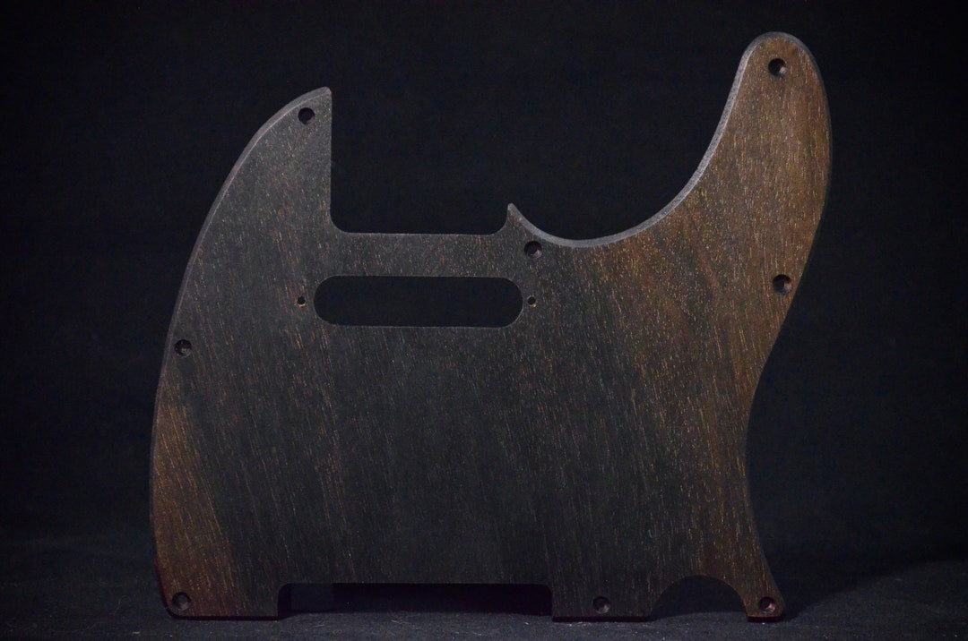 Fender Telecaster Pickguard, Black Wood Pick Guard, Vintage Guitar ...