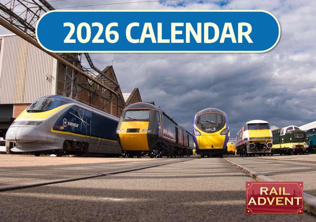 Railway Calendar 2026 Featuring Various Diesel and Electric Trains ...