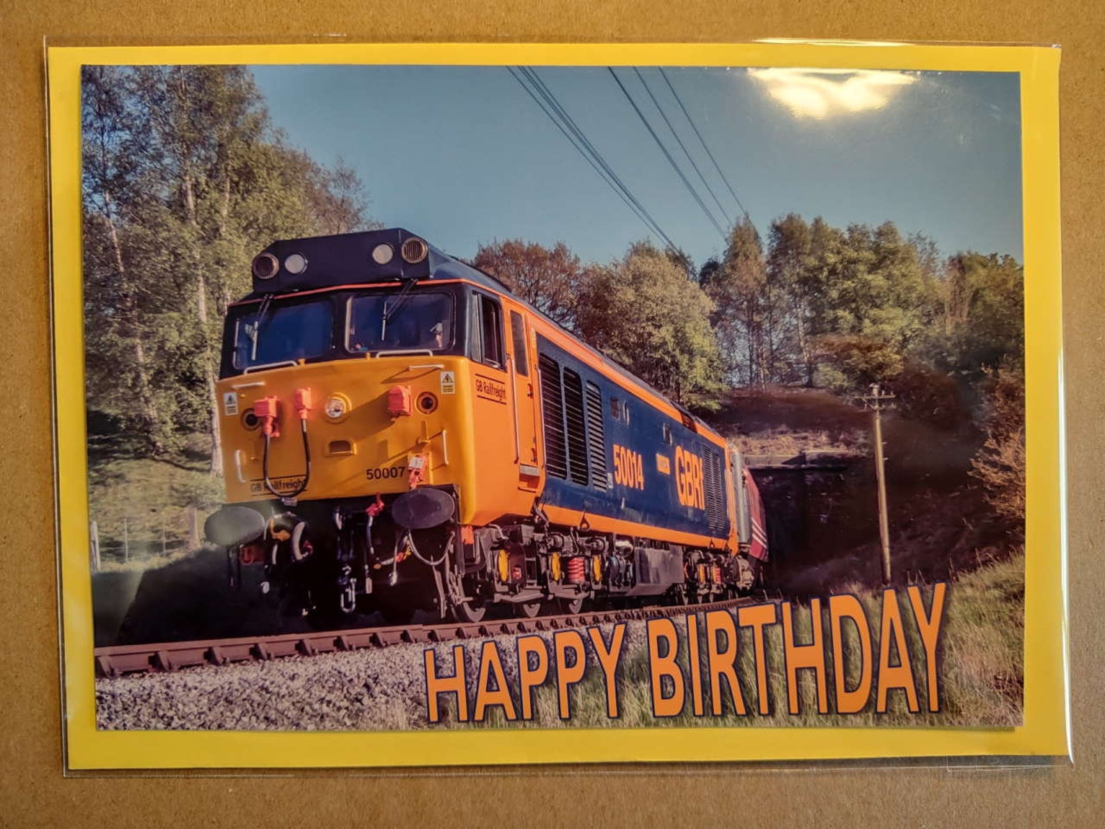 Diesel Train Birthday Card Featuring Class 50 Loco – 50007, Keighley ...