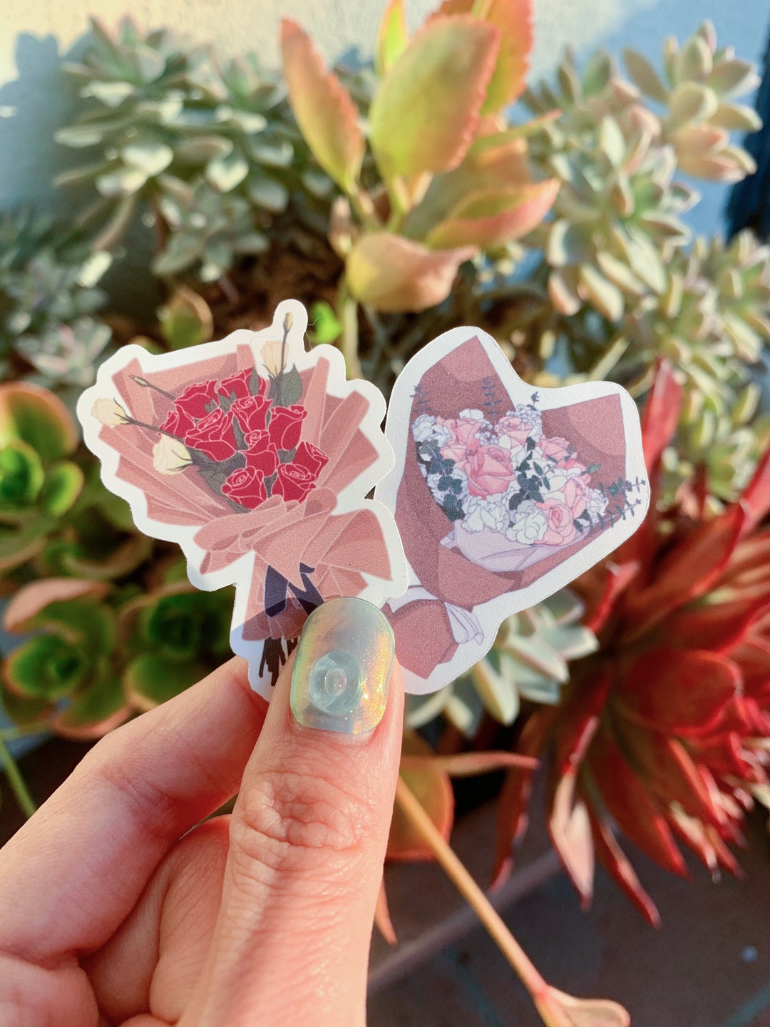 Rose Bouquet Stickers | Waterproof | Flowers | Gift | Journaling - Etsy