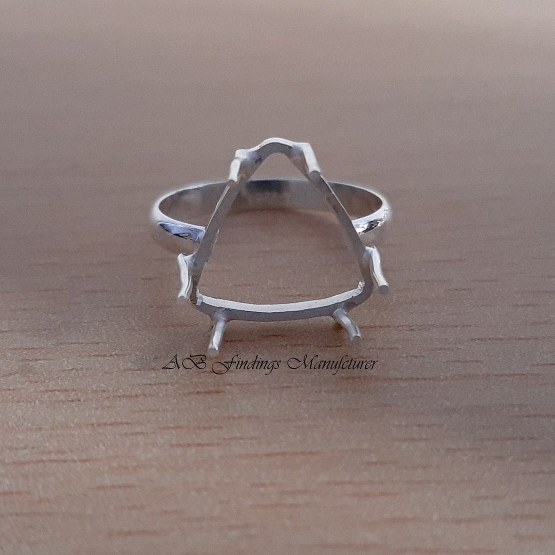 Sterling Silver Trillion Cabochon Ring Setting: DIY Jewelry Making - Etsy