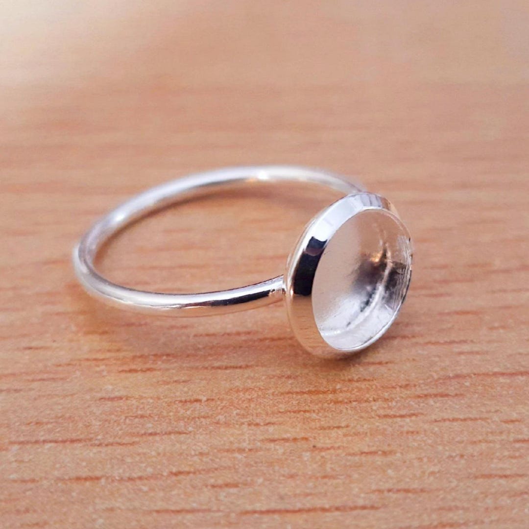 925 Sterling Silver Round Bezel Ring Blank: Wholesale DIY Jewelry ...