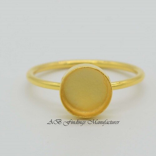 925 Sterling Silver Round Blank Bezel Cup Ring Round - Etsy