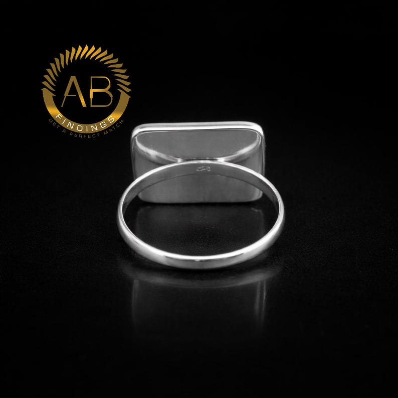 Anillo en forma de copa con bisel cuadrado de plata esterlina: engaste ...