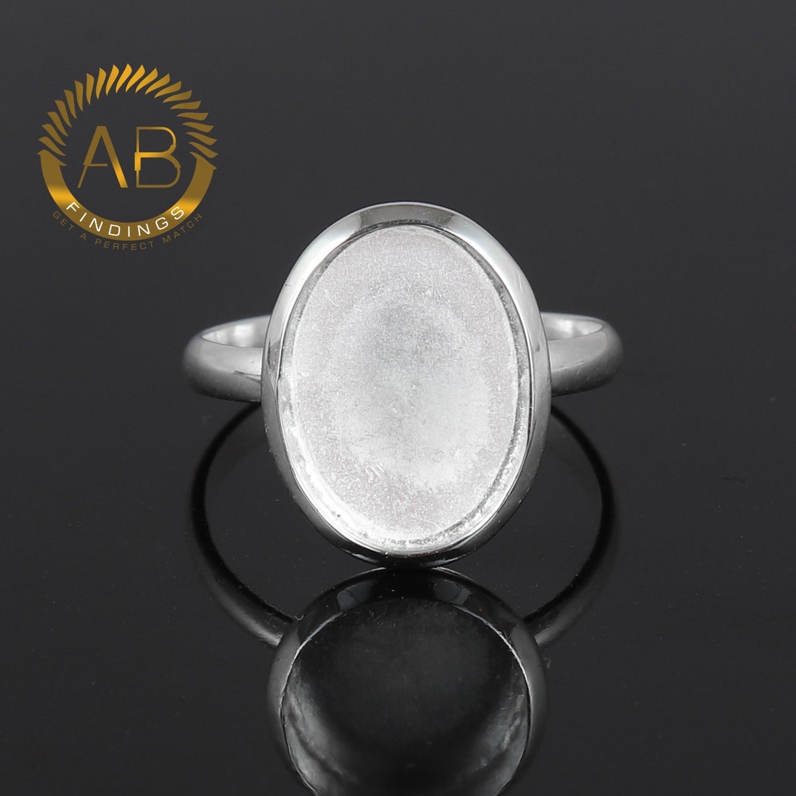 Sterling Silver Oval Bezel Ring Setting: Wholesale DIY Jewelry Supplies ...