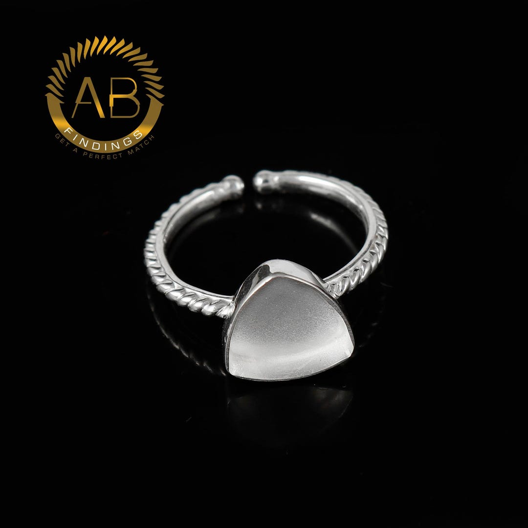 Adjustable Sterling Silver Triangular Bezel Ring – DIY Jewelry Making ...