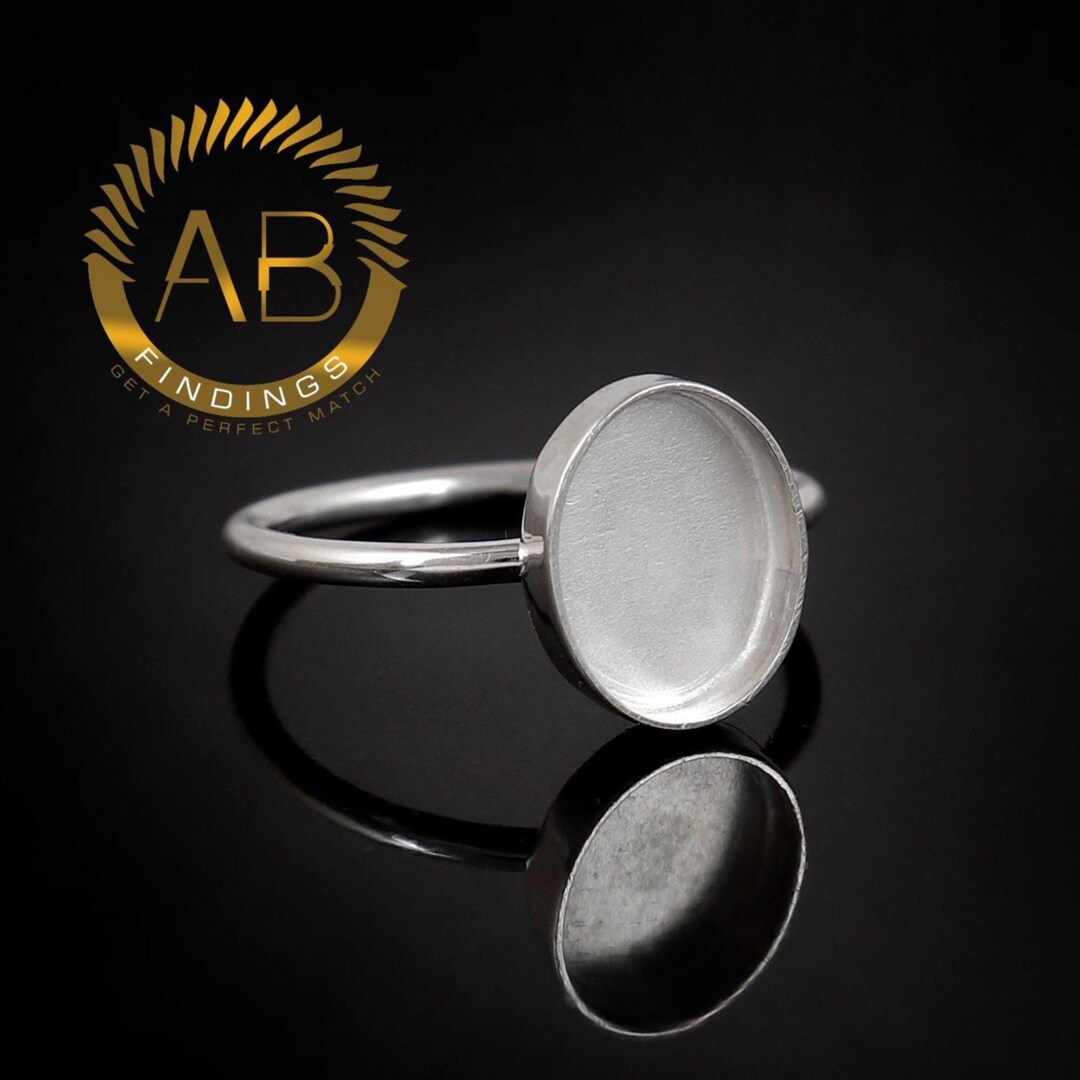 Sterling Silver Oval Stone Setting Ring Blank: Bezel Cups Wholesale DIY ...