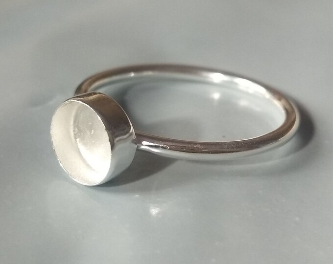 925 Sterling Silver Round Blank Bezel Cup Ring Round - Etsy