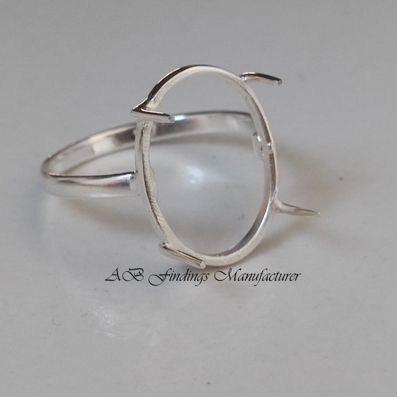 Oval Prong Ring Setting Sterling Silver: Cabochon Jewelry Making ...