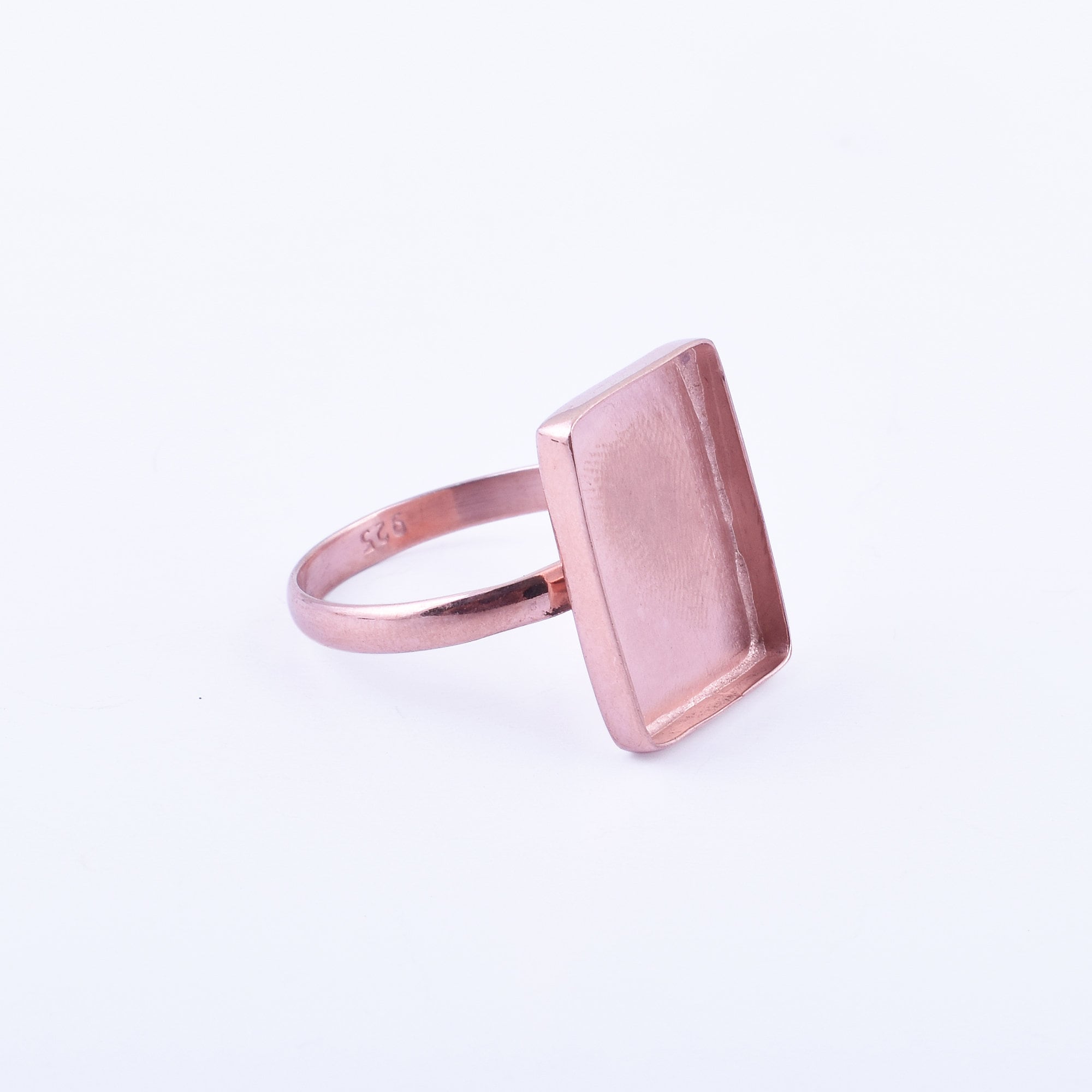 Rings Jewelry Making & Beading Findings Sterling Silver Rectangle Bezel ...