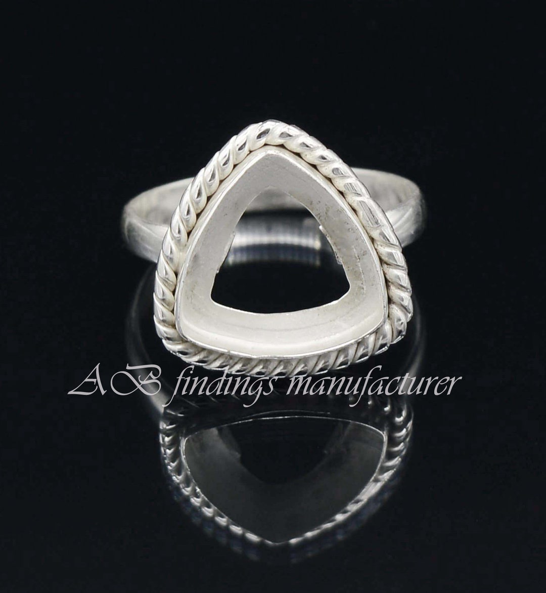 Sterling Silver Triangular Bezel Ring Blank: Wholesale DIY Jewelry ...