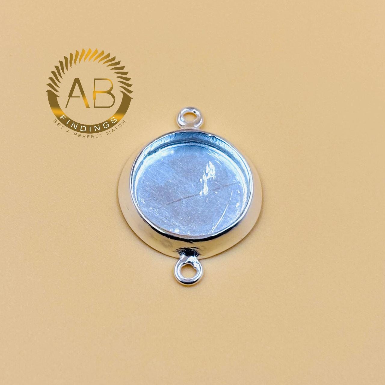 Sterling Silver Round Bezel Connector Setting: Resin Wholesale DIY ...