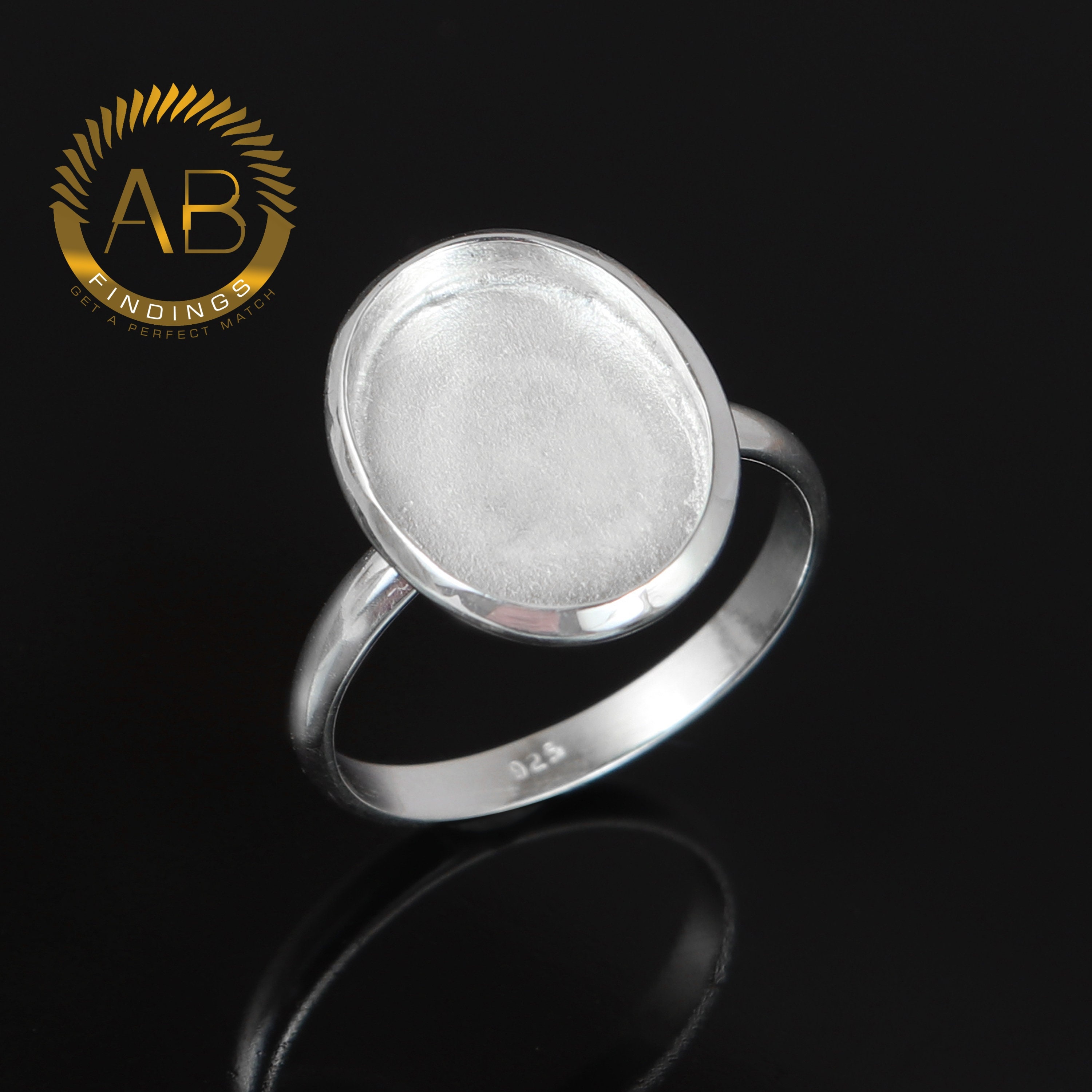 Sterling Silver Oval Bezel Ring Setting: Wholesale DIY Jewelry Supplies ...