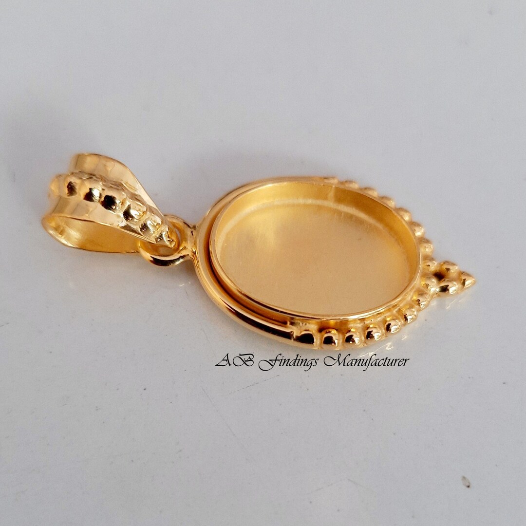 Sterling Silver Oval Bezel Pendant Blank: Resin & Cabochon Setting - Etsy