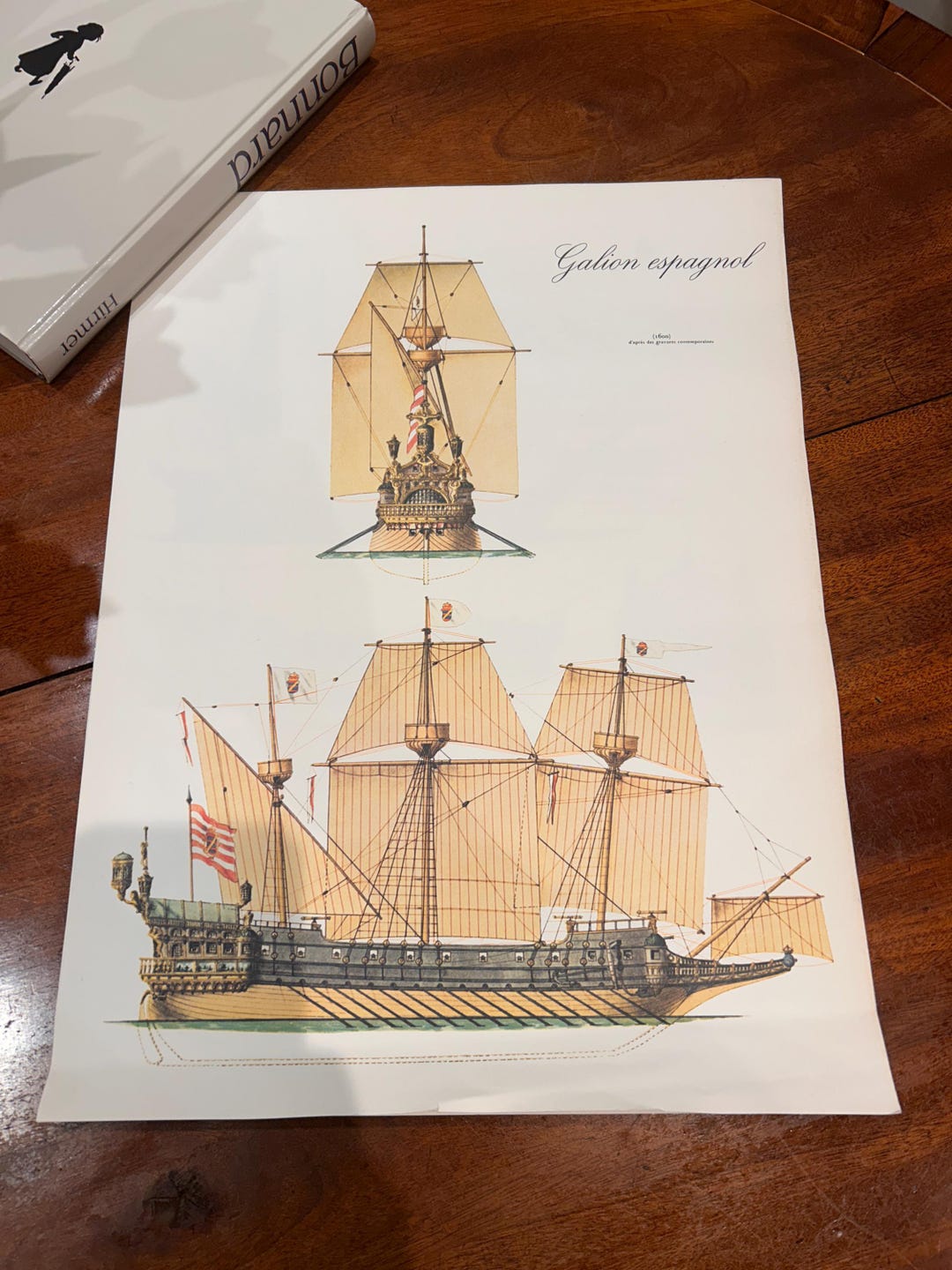 Large Vintage Maritime Ship Prints – Pair, Spanish Gallion(1600) and ...