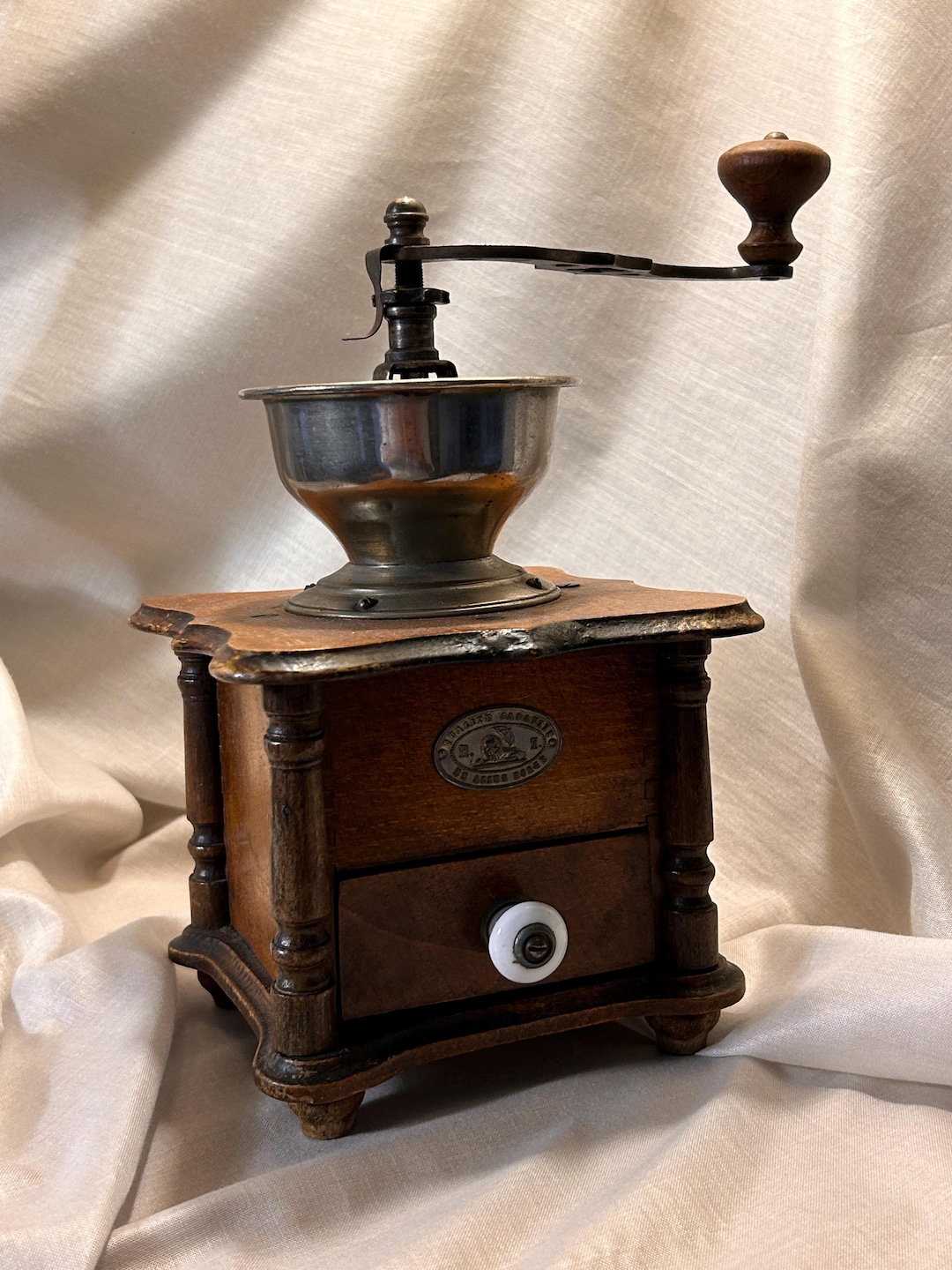 Vintage Hand Crank Coffee Grinder | French Country Coffee Mill | Rustic ...