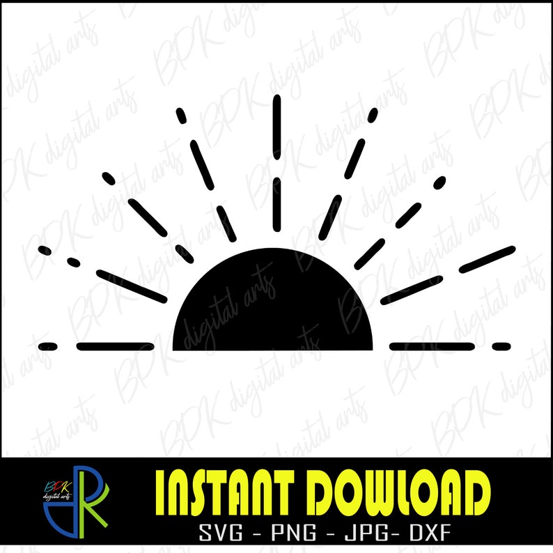 Sunshine Svg Half Sun Sunburst Clipart Instant Download - Etsy