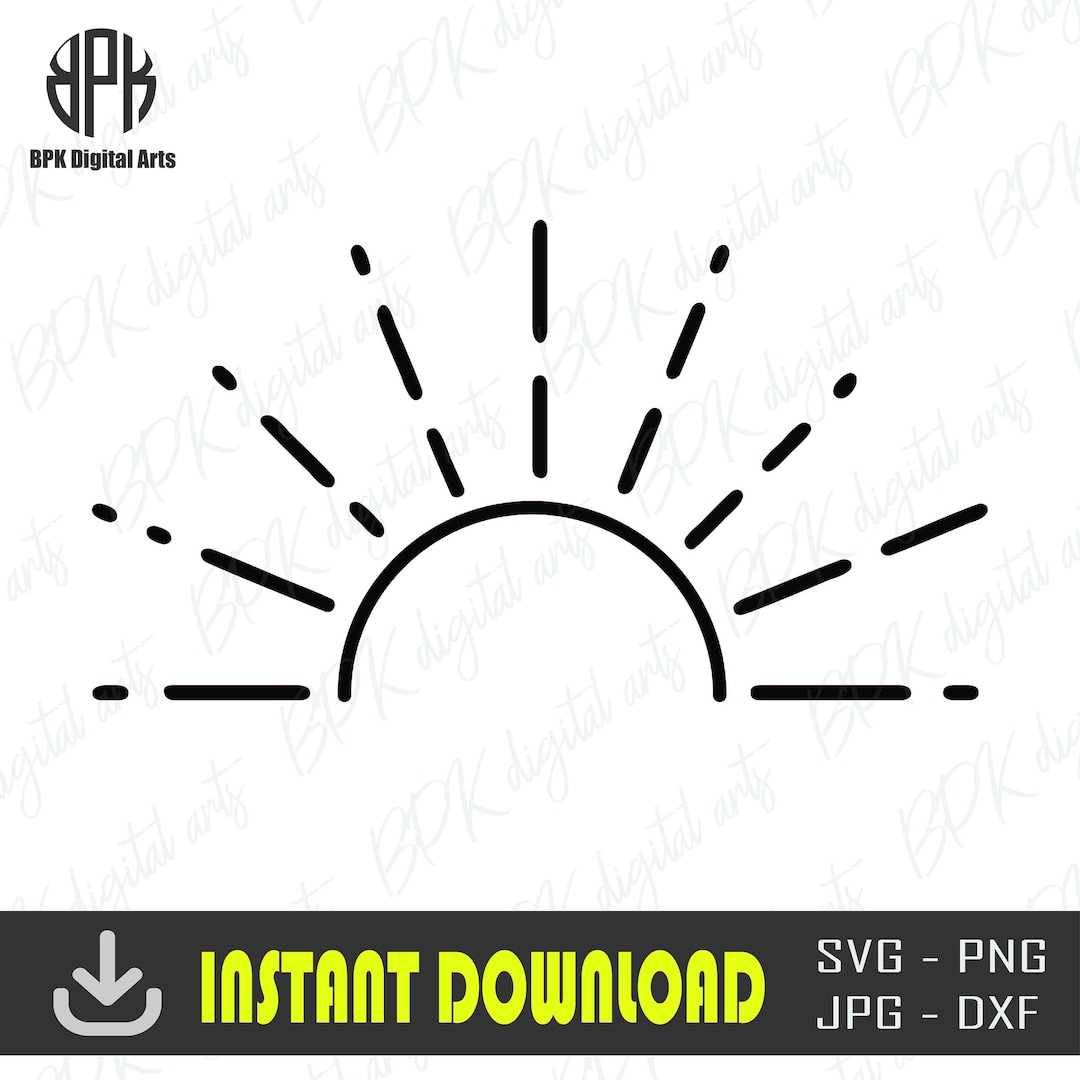 Half Sun Svg, Sunshine Svg, Sunburst, Summer Clipart, Instant Download ...