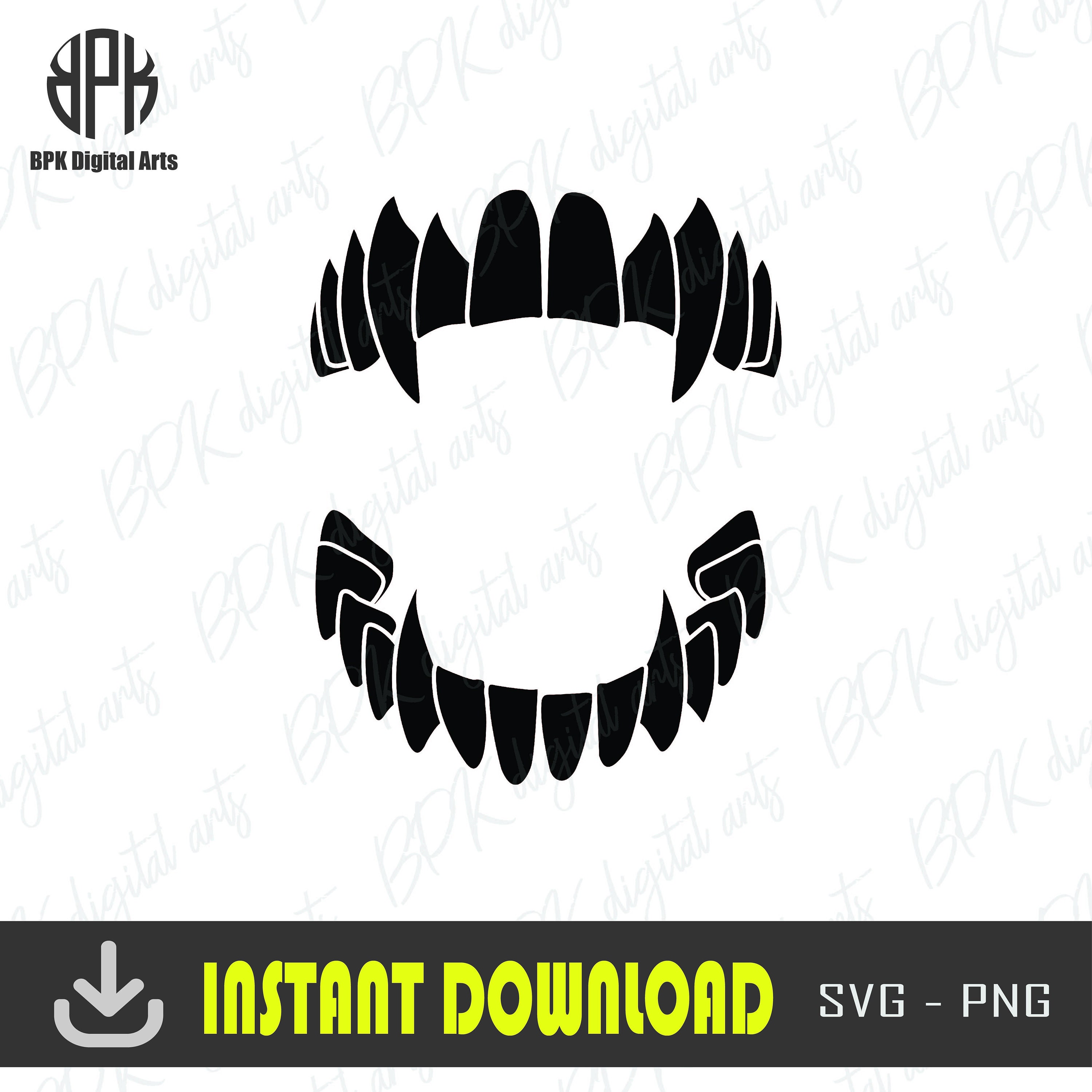 Vampire Teeth Stencil