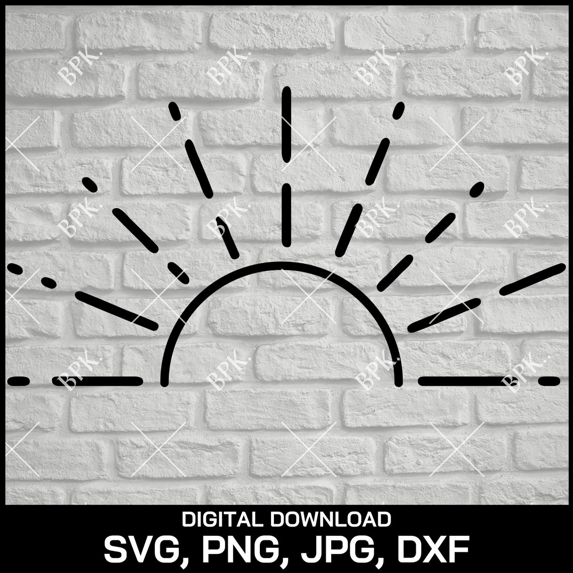 Half Sun svg Sunshine svg Sunburst Summer clipart Instant | Etsy
