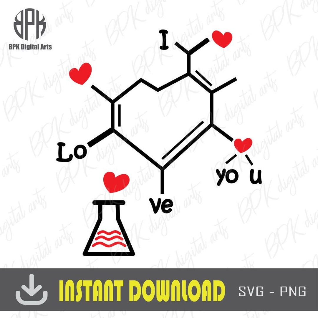 Love Word in Chemical Formula Vector PNG, Love Chemistry Illustration ...
