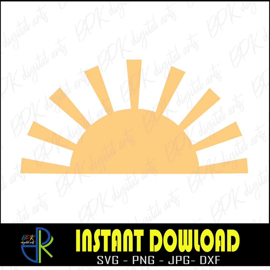Sun Cut File Svg Sunshine Sunburst Svg Summer Clipart Half - Etsy Canada
